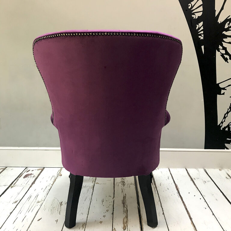 Elizabeth Purple Velvet Lounge Chair | NapoleonRockefeller – Vintage ...