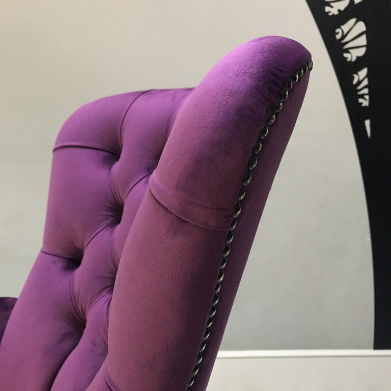 Elizabeth Purple Velvet Lounge Chair | NapoleonRockefeller – Vintage ...