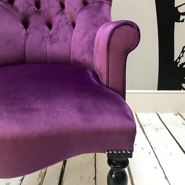 Elizabeth Purple Velvet Lounge Chair | NapoleonRockefeller – Vintage ...