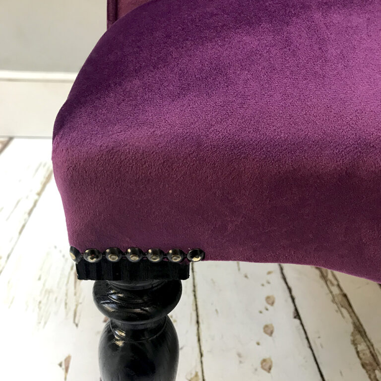 Elizabeth Purple Velvet Lounge Chair | NapoleonRockefeller – Vintage ...